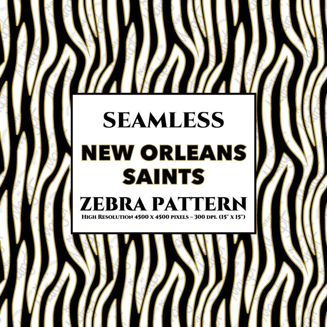 New Orleans Saints-inspired SEAMLESS Zebra Pattern Digital File - High ...