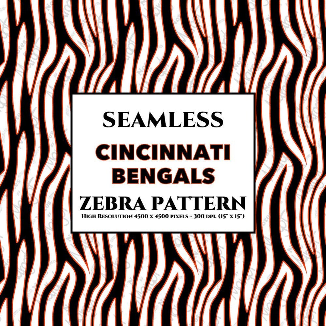 Cincinnati Bengals-inspired SEAMLESS Zebra Pattern Digital File - High ...