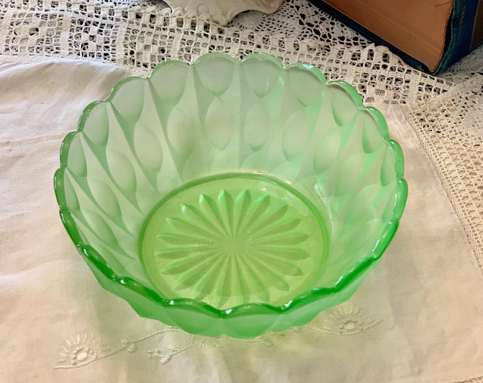 A/F Attention Fault - Display Green Glass - Frosted Green Glass Bowl ...