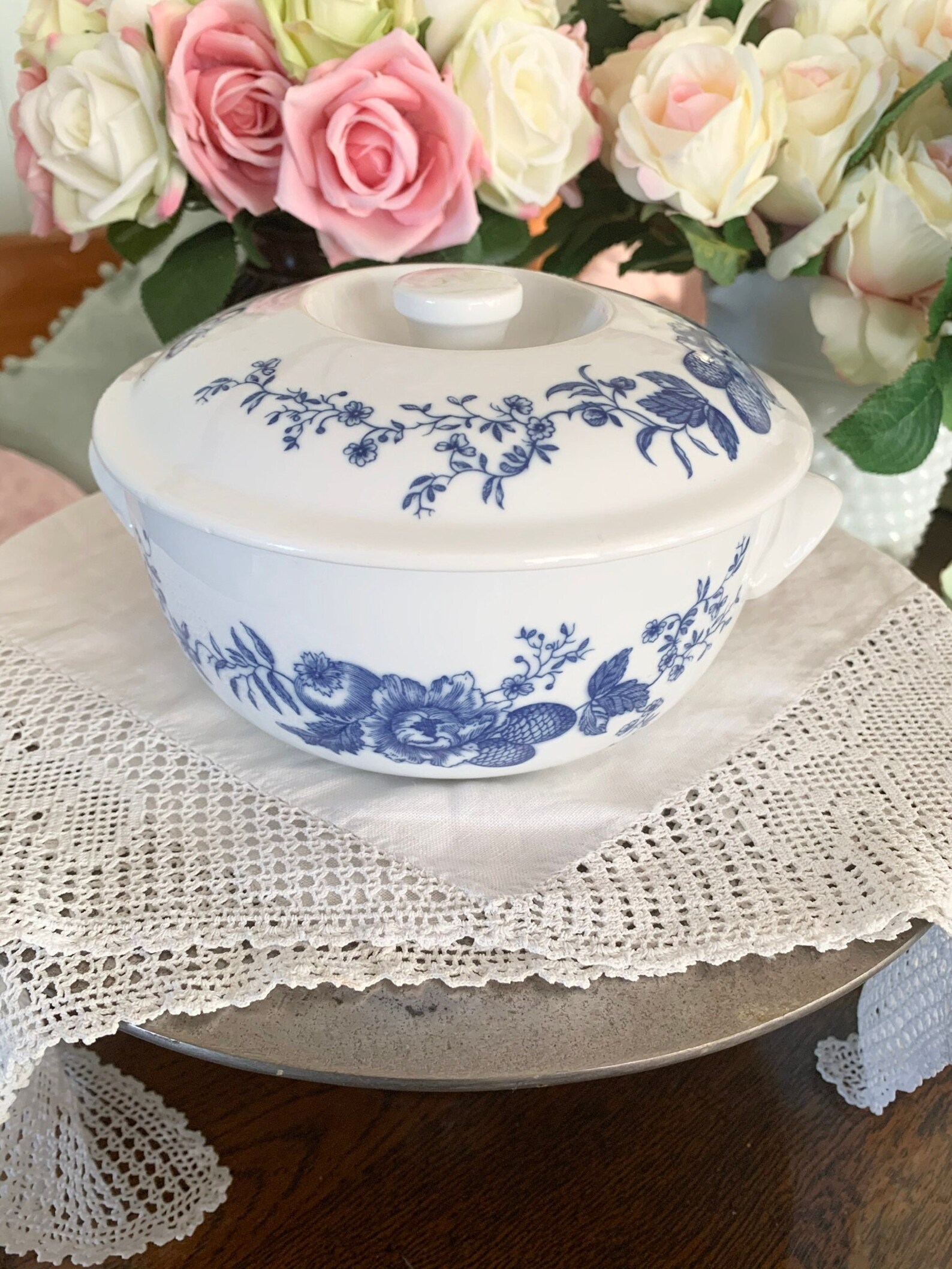 Royal Worcester Fine Porcelain Rhapsody Round Casserole Oven - Etsy