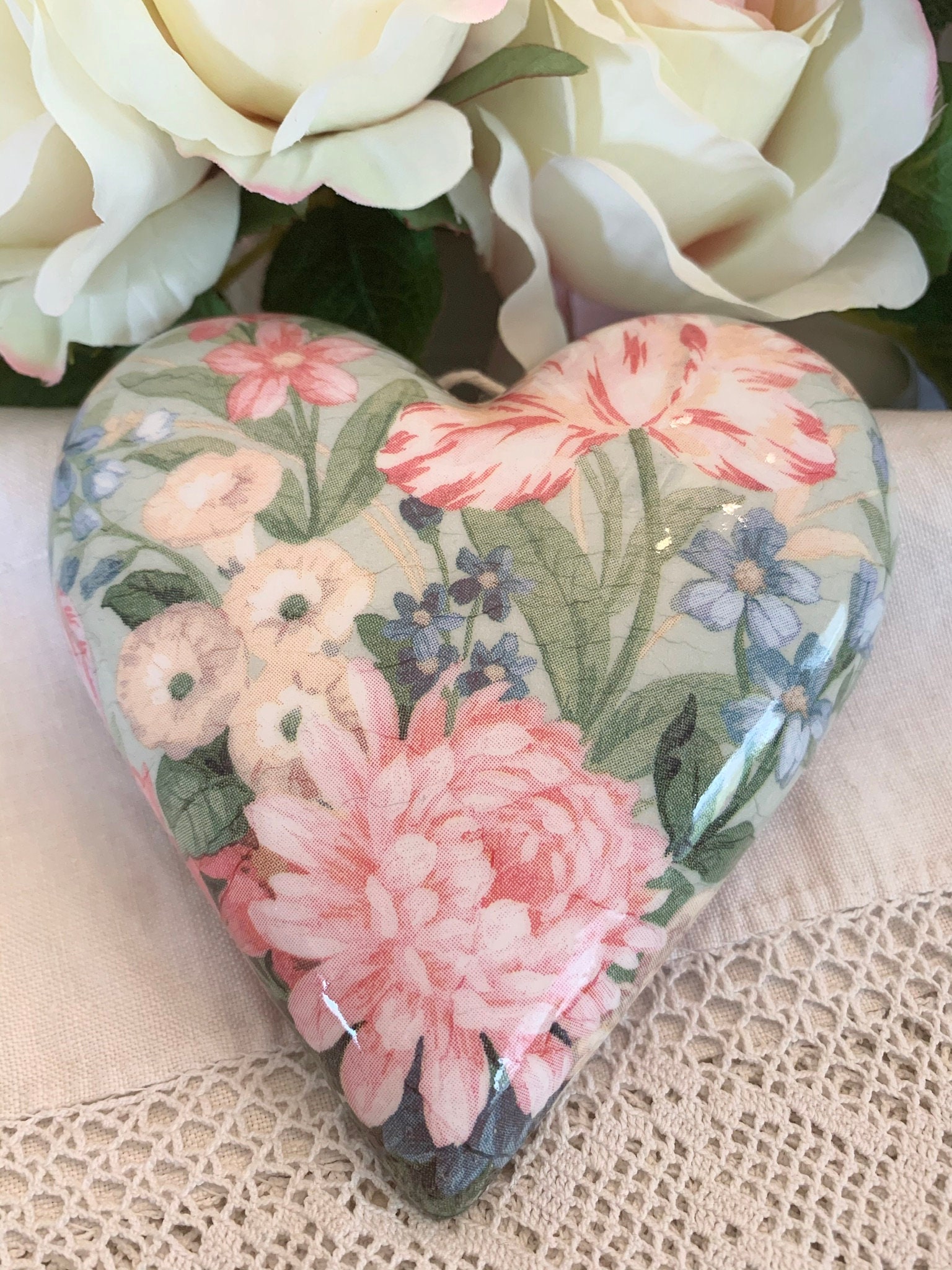 Decoupage Wall Heart Vintage Style Collectable Hand Made - Etsy