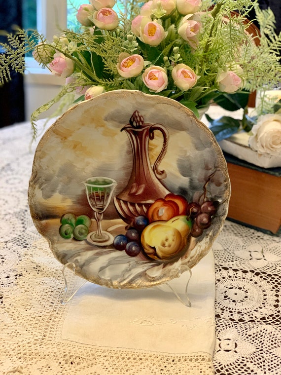 Lovely Hand Painted Still Life Wall Plate Retro Wall Plate - Etsy