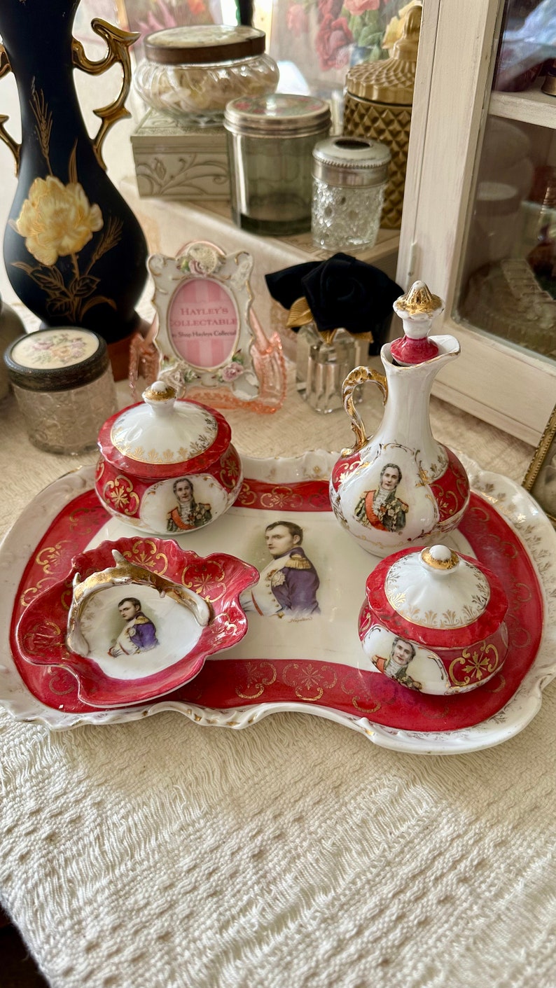 Antique Vanity Boudoir Set Porcelain Dressing Table Set With - Etsy