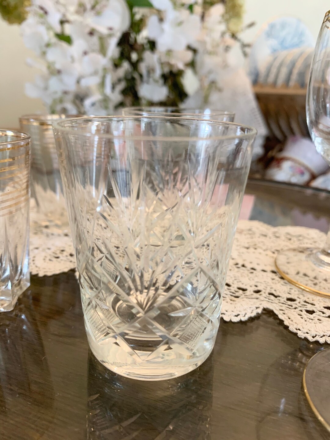 Lovely Pairs of Mid Century Stemless Glasses - Vintage Collectable ...