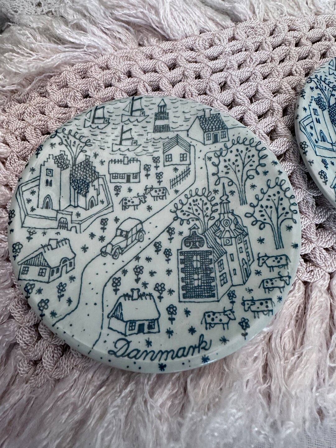 2 X Nymolle Art Faience - Art Pottery Plates - Denmark - Tiny Town ...