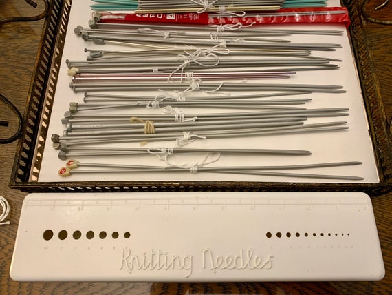 Knitting Needle Box Full of Metal Knitting Needles and Cable - Etsy