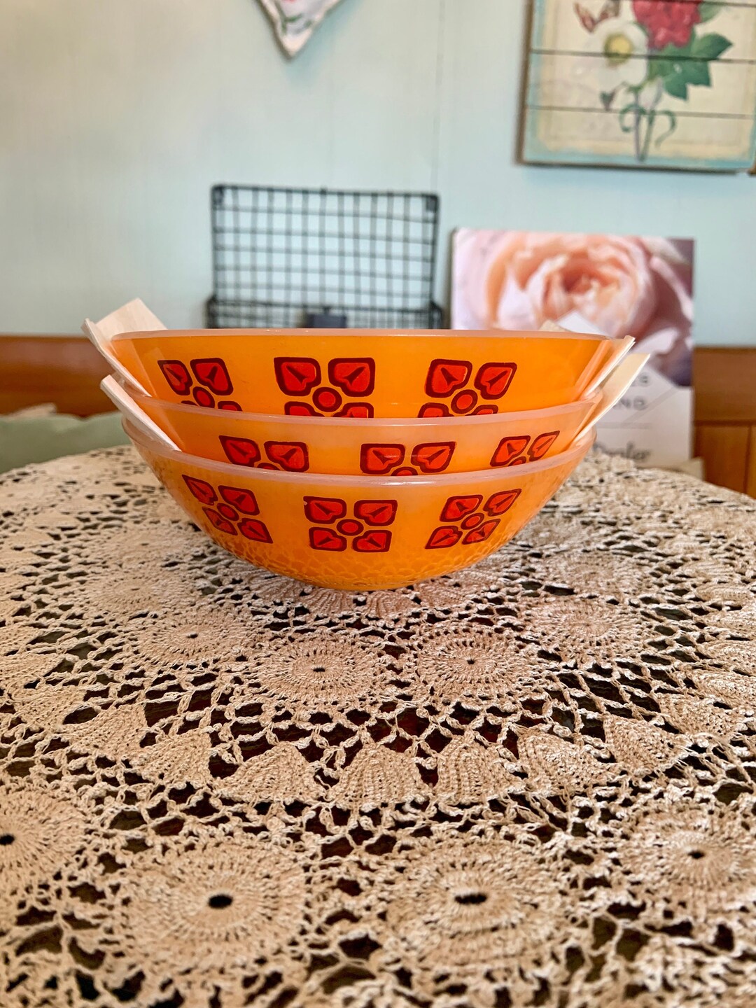 Agee Retro Squares Cereal Bowls X 3 - Collectable Vintage Pyrex- HTF ...