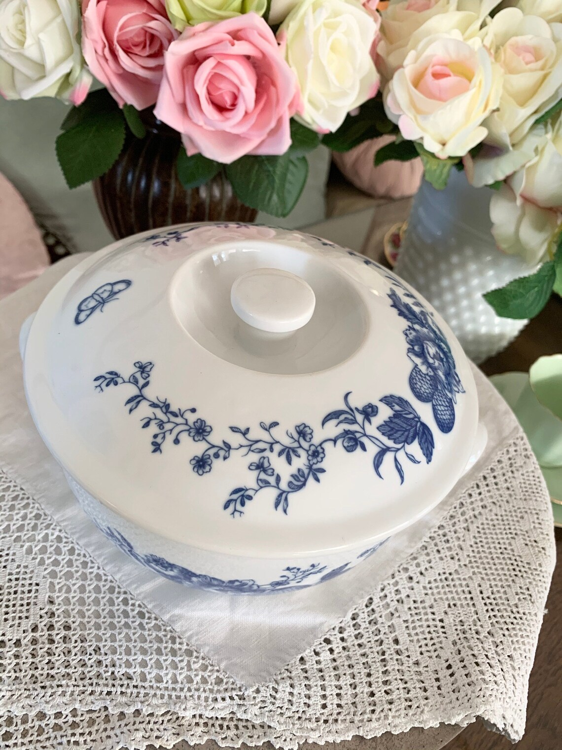 Royal Worcester Fine Porcelain Rhapsody Round Casserole Oven | Etsy