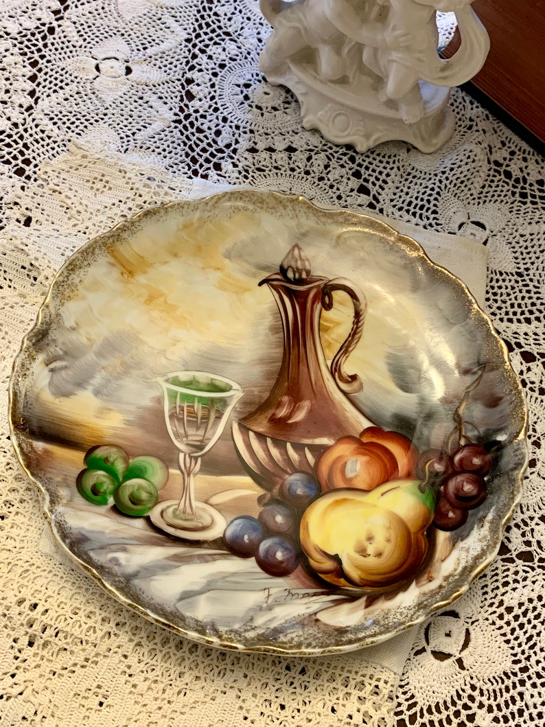 Lovely Hand Painted Still Life Wall Plate Retro Wall Plate - Etsy