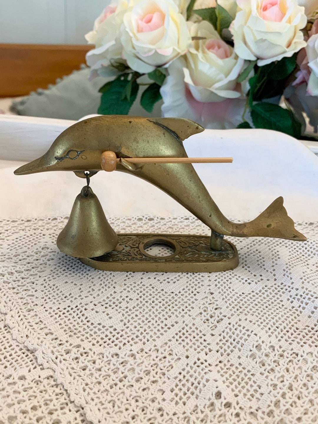 Brass Dolphin Bell - Dolphin Collectable Brass Bell - Vintage Bell - Etsy