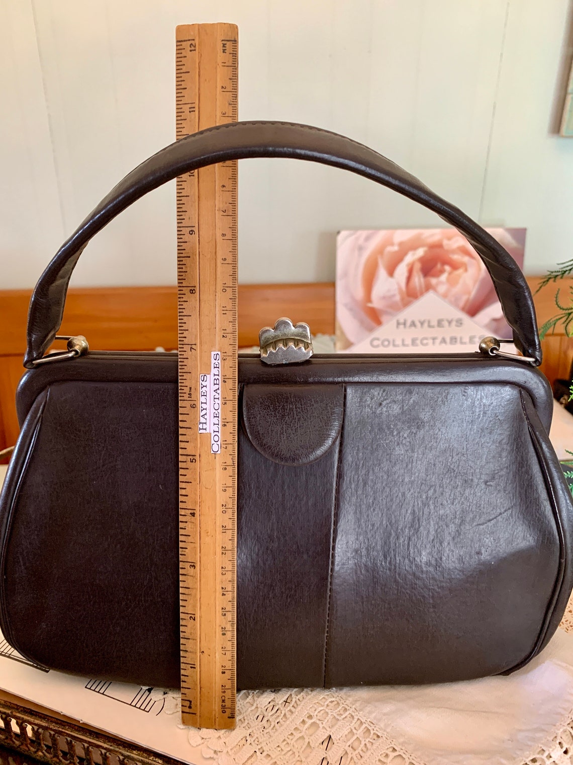 Leather Mid-century Old Vintage Handbag New Zealand Made by - Etsy