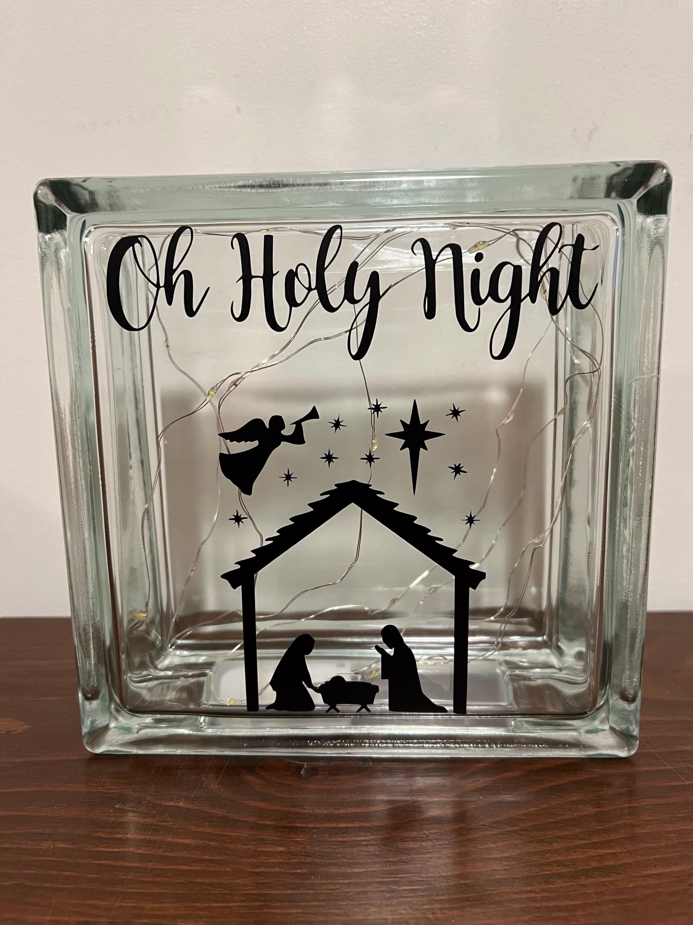 Nativity - Glass Block - LED Lighted - Battery Powered, Great for ...