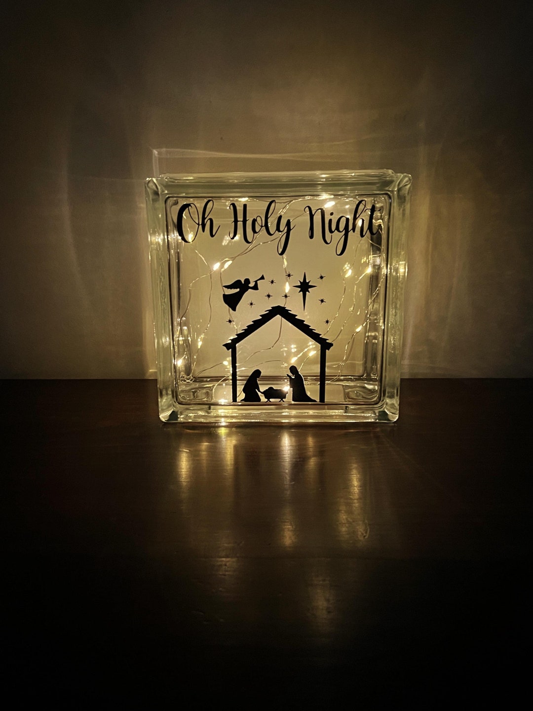 Nativity - Glass Block - LED Lighted - Battery Powered, Great for ...