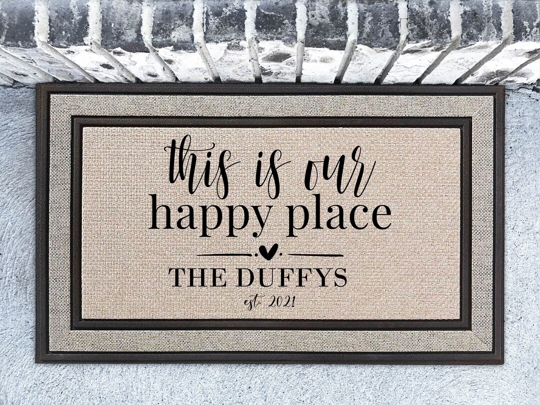 This is Our Happy Place Door Mat, Custom, 18x30, Indoor Outdoor Rug ...