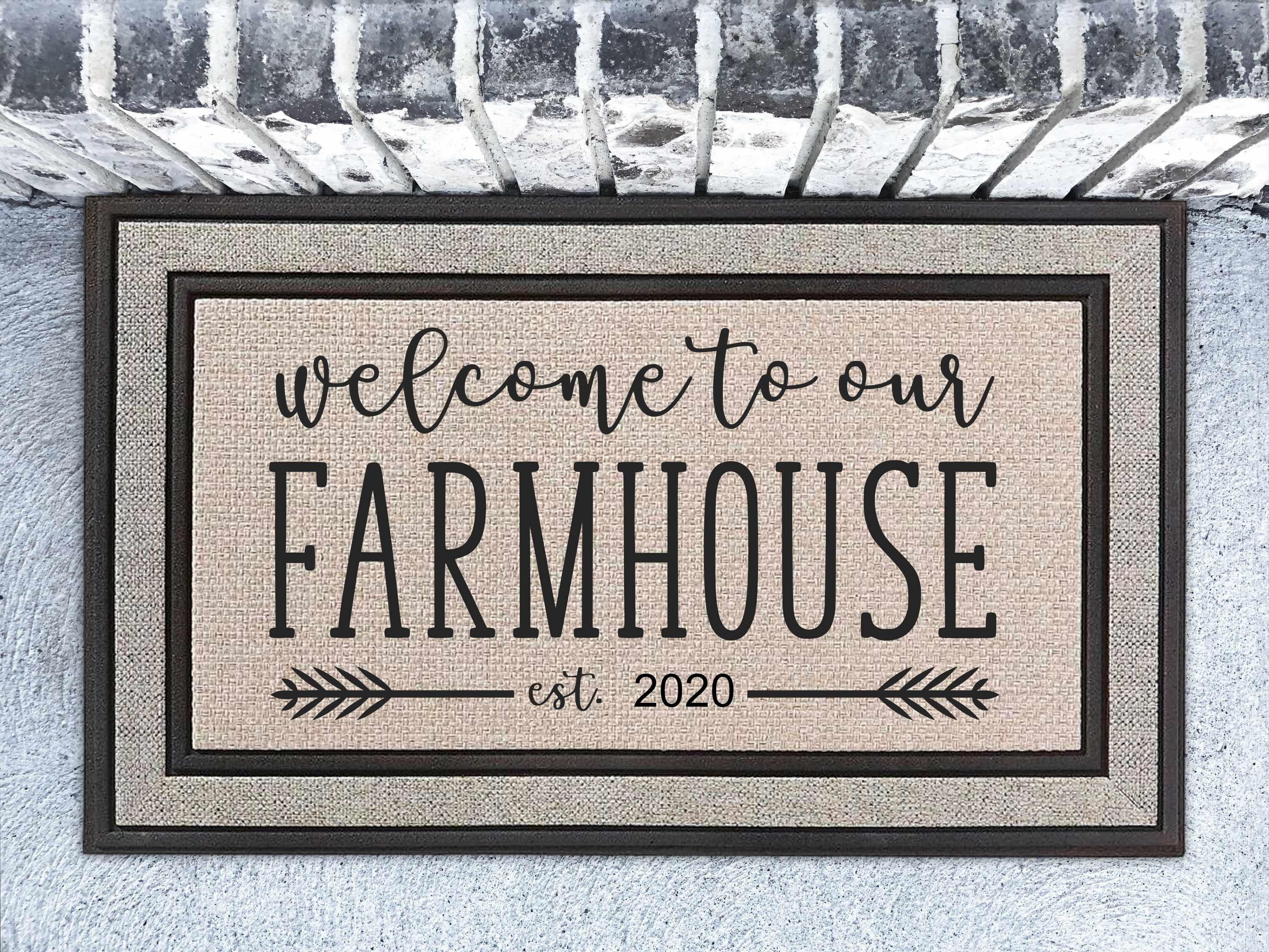Welcome to Our Farmhouse Door Mat Custom 18x30 or 30x47 - Etsy