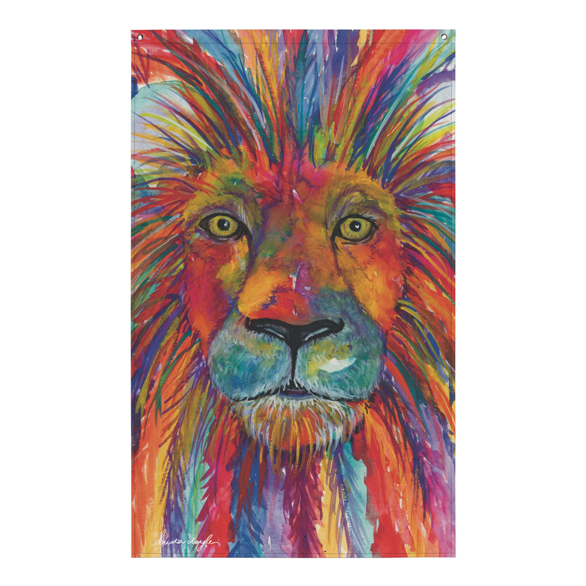 Lion Head Flag Wall Art, Featuring the Lion of Judah, Makes an Unique ...