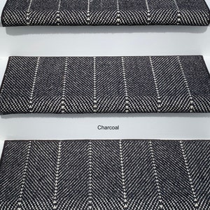 Padded Wool Carpet Stair Tread HERRINGBONE charcoal - Etsy Canada