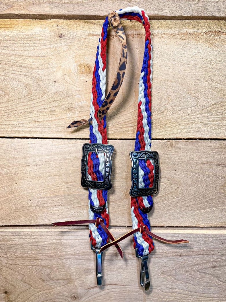 Custom Horse Headstall With Cheetah Print Leather Ear - Etsy
