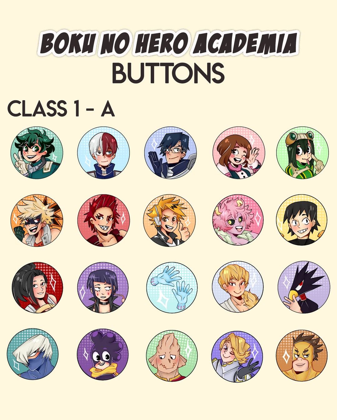 Bnha Hero Pins 1.25 - Etsy