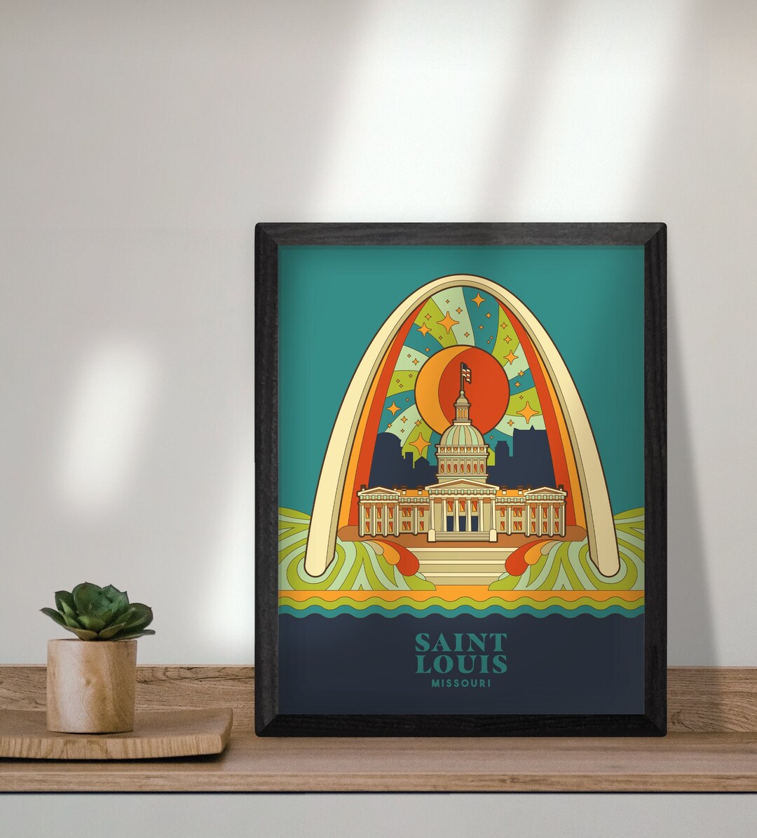 Saint Louis Landmark Print, STL Poster, St. Louis Gateway Arch National ...