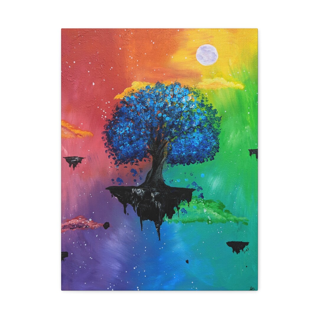 Blue Blossom Tree on Abstract Background - Etsy