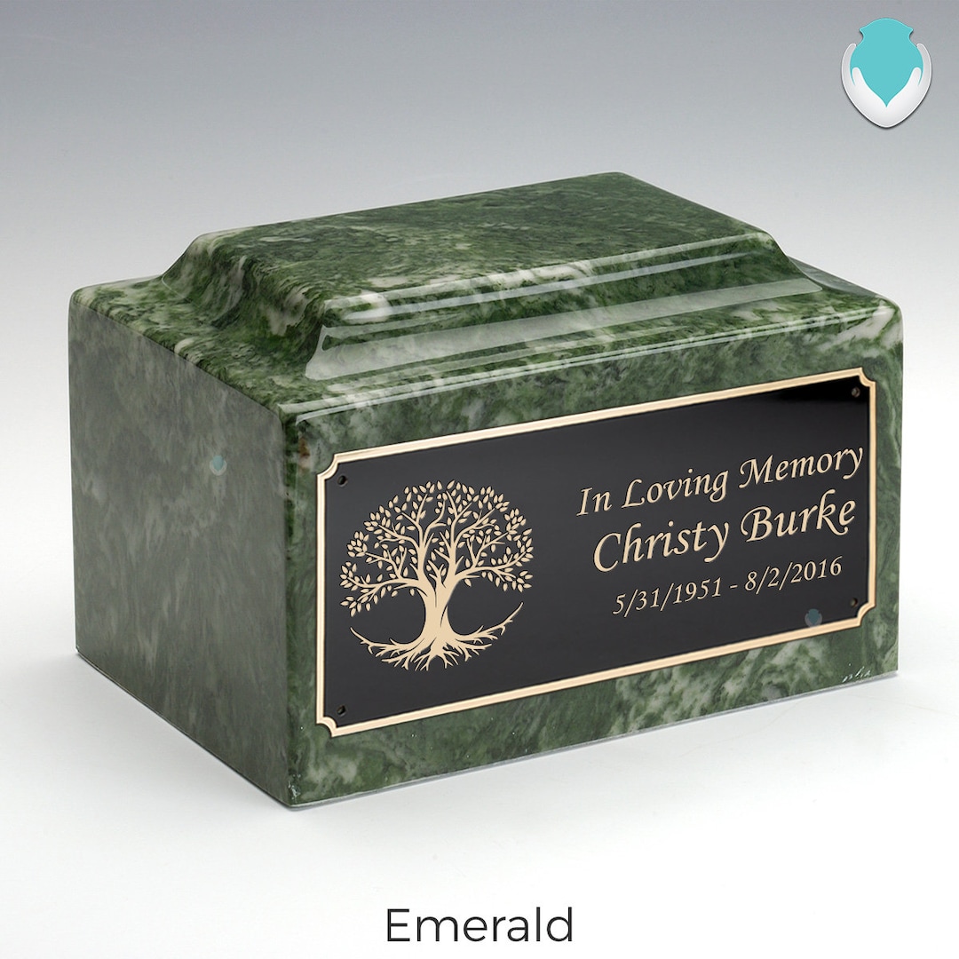Adult Legacy Tree of Life Custom Engraved Cultured Marble Cremation Urn ...