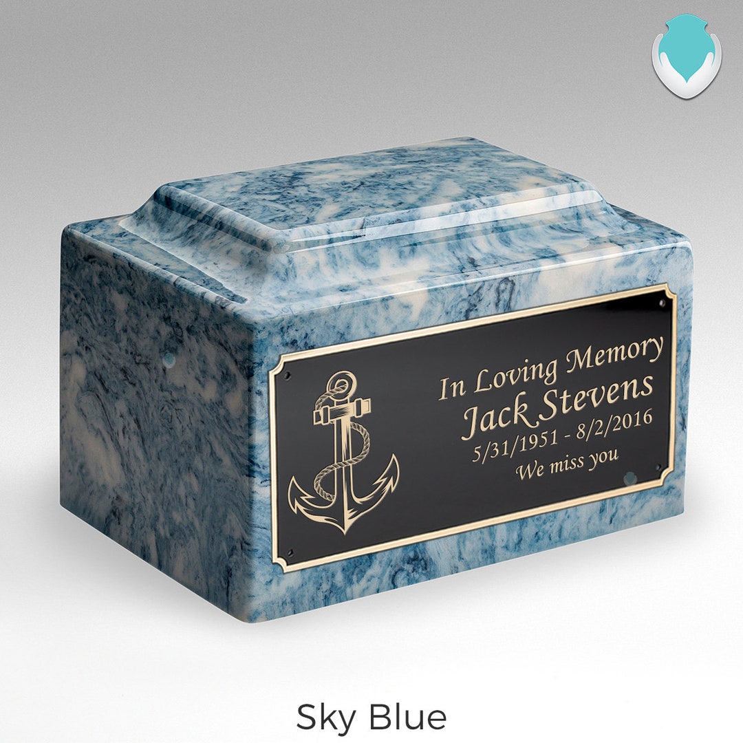 Adult Legacy Anchor Custom Engraved Cultured Marble Cremation Urn by ...