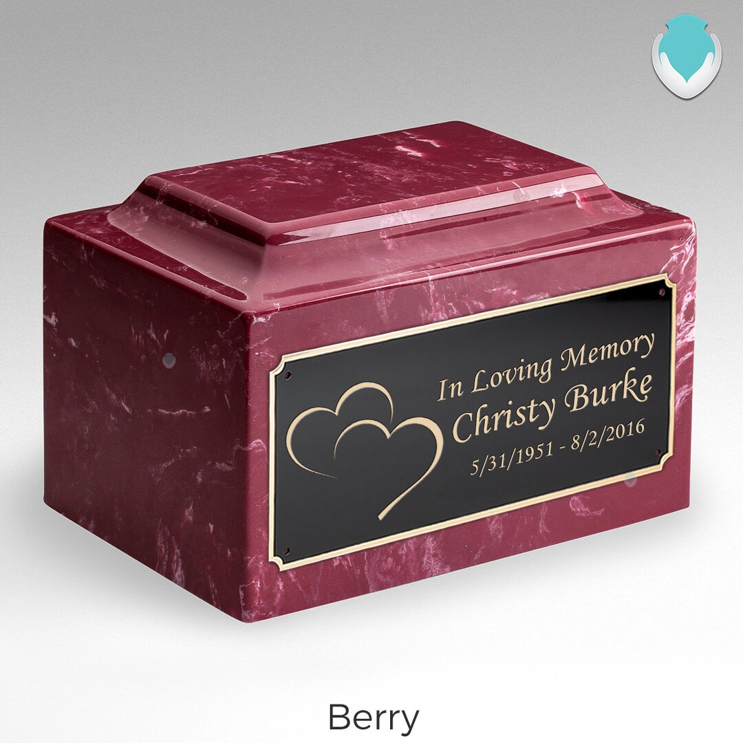 Adult Legacy Hearts Custom Engraved Cultured Marble Cremation Urn by ...