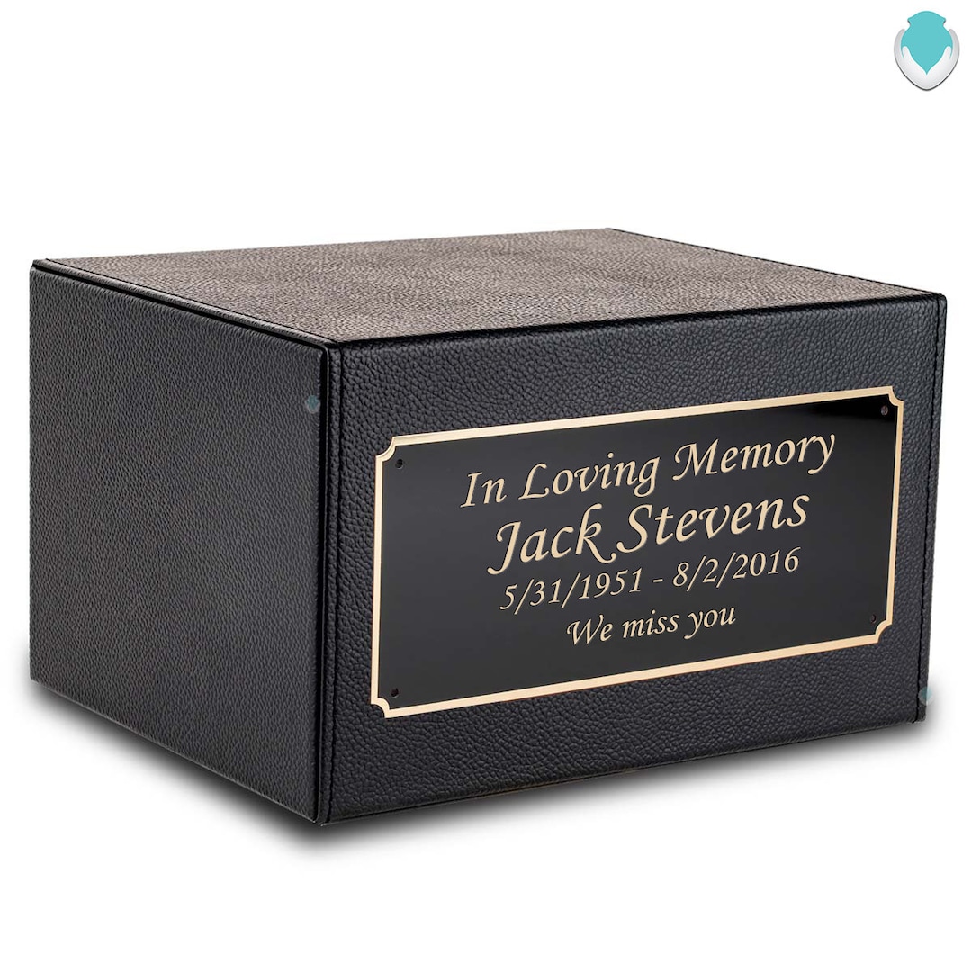 Custom Engraved Heritage Leather Adult Cremation Urn Memorial Box for ...