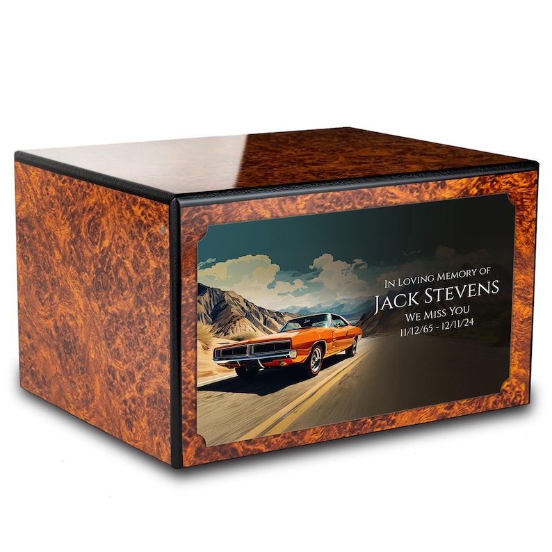 Custom Printed Classic Car Cremation Urn Memorial Box for Adult Human ...