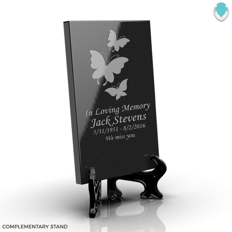 Custom Engraved Granite Plaque With Butterfly Artwork - Etsy