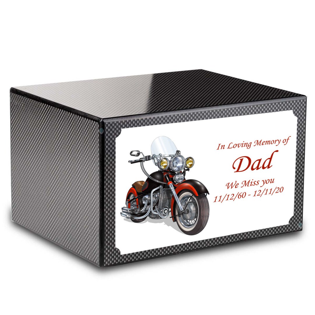 Custom Printed Heritage Motorcycle Adult Cremation Urn Memorial Box for ...