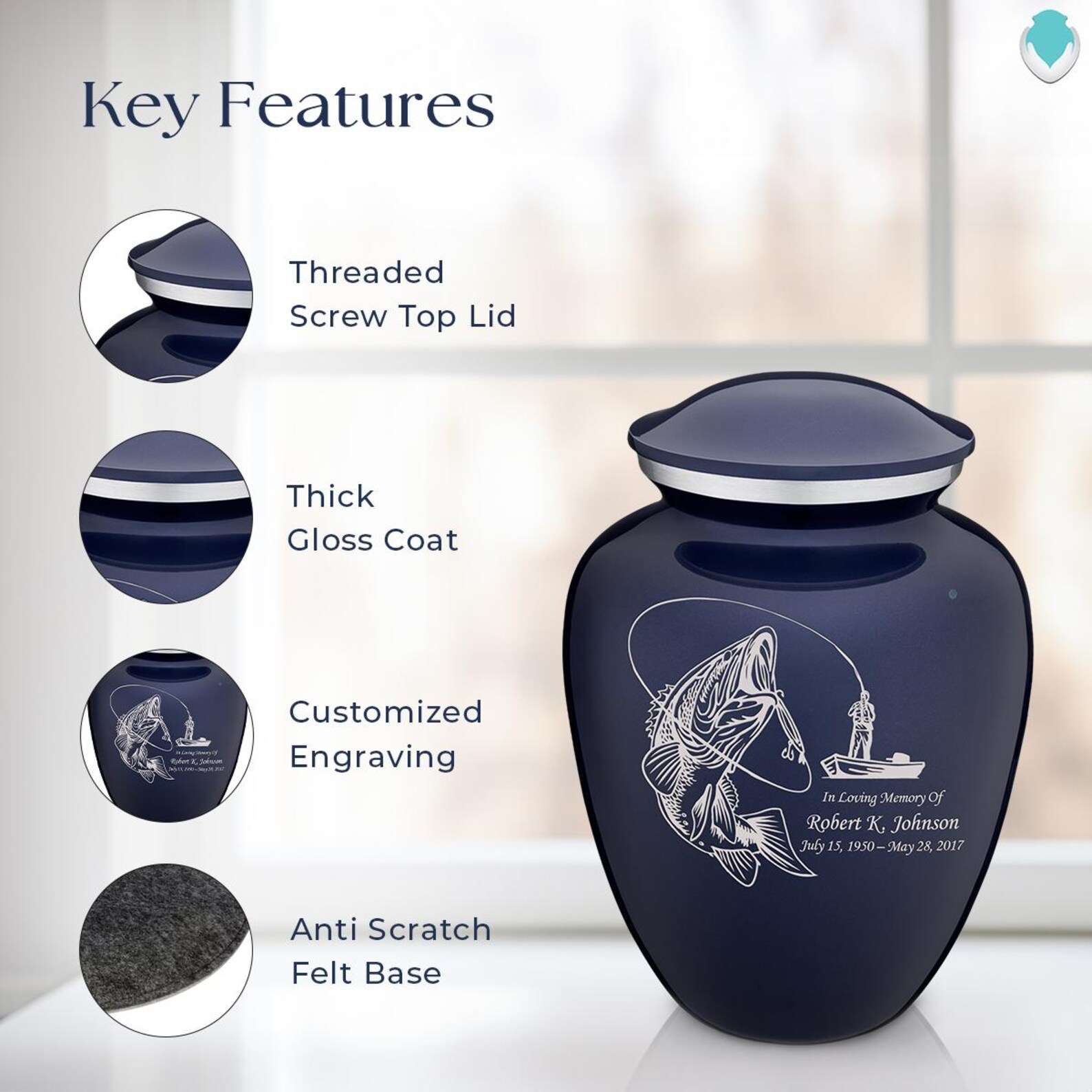 Personalized Fishing Urn for Ashes | Custom Gone Fishing Cremation Urn ...