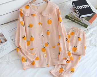 Orange Pajama Set - Etsy