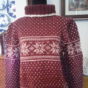 Snowflake Star Wool Turtleneck Pullover Sweater - Etsy