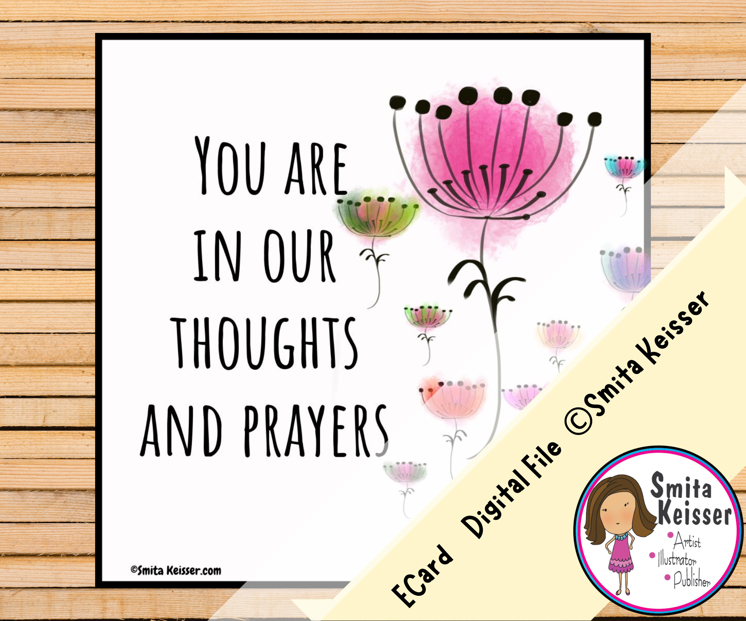 Sympathy Ecard Condolences Digital Paperless Card Hand Drawn Digitally ...