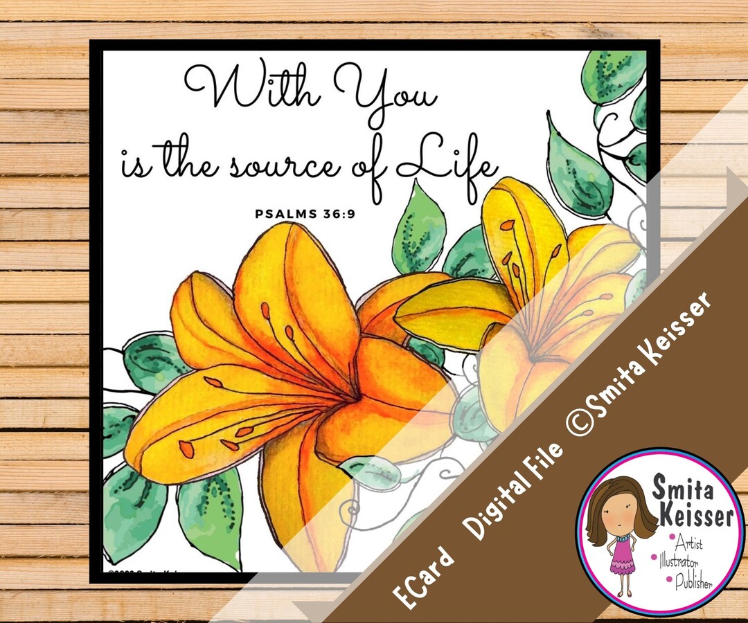 Ecard Digital Virtual Card, Paperless Bible Scripture Hand Drawn ...