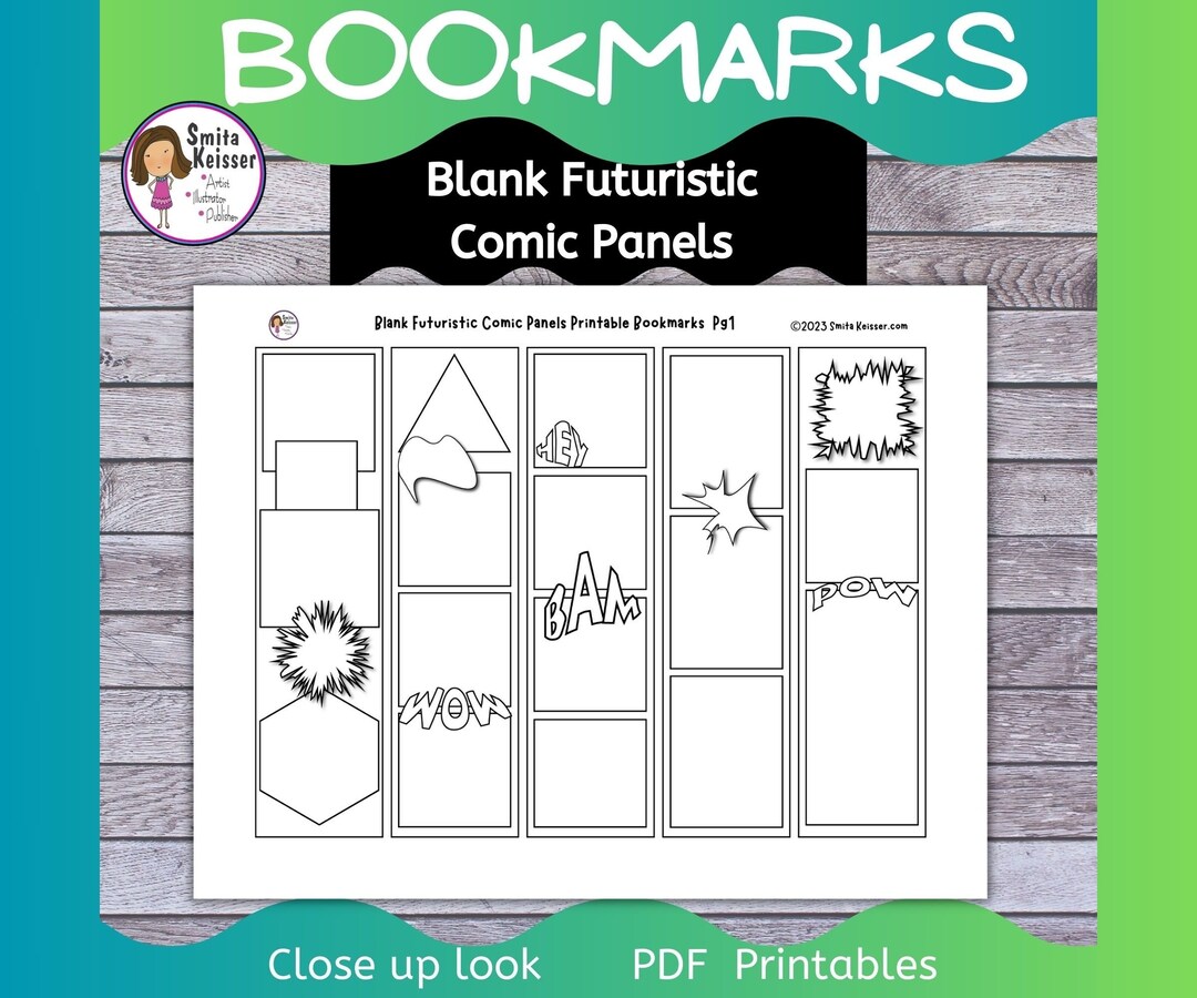 Printables Bookmarks Futuristic Designs Reading for Kids & Adults Art ...