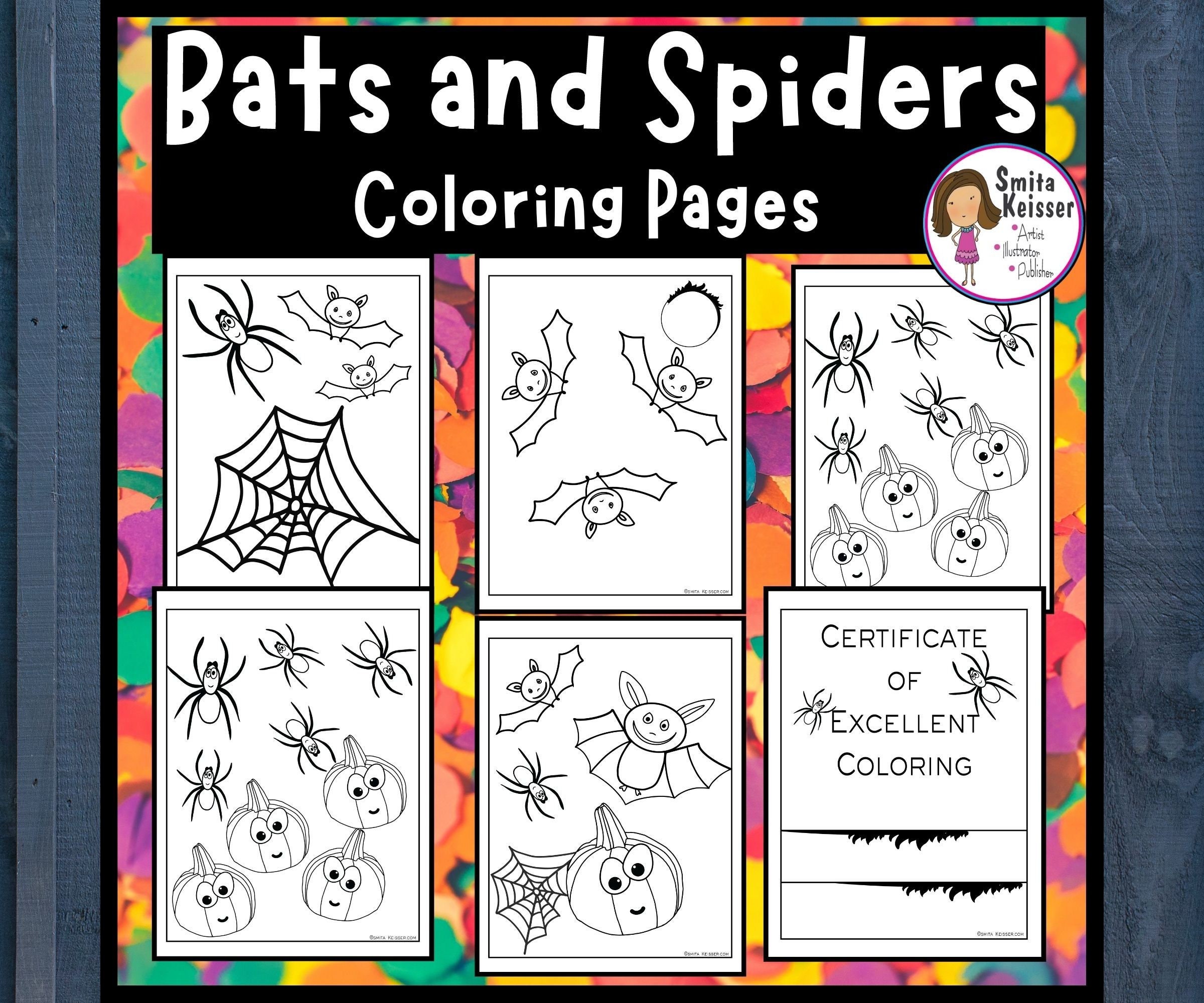Bats and Spiders Printables, Pumpkin Coloring Pages, October Activities ...