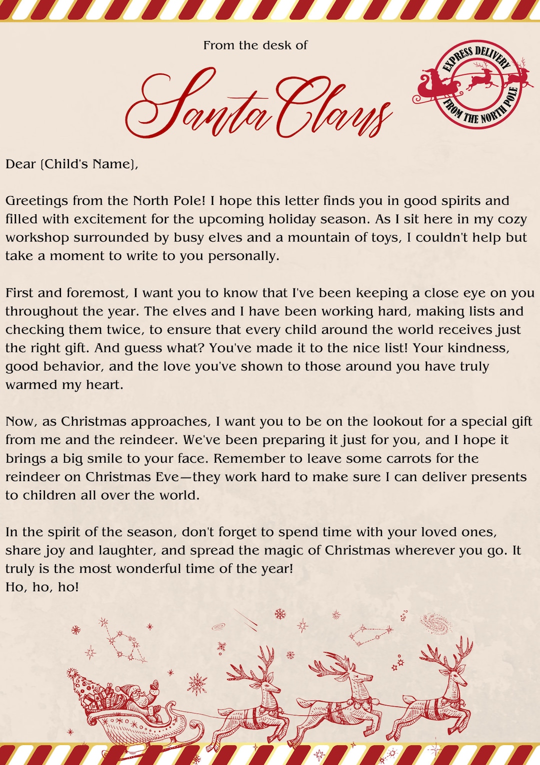 Santa Letter for Kids - Etsy