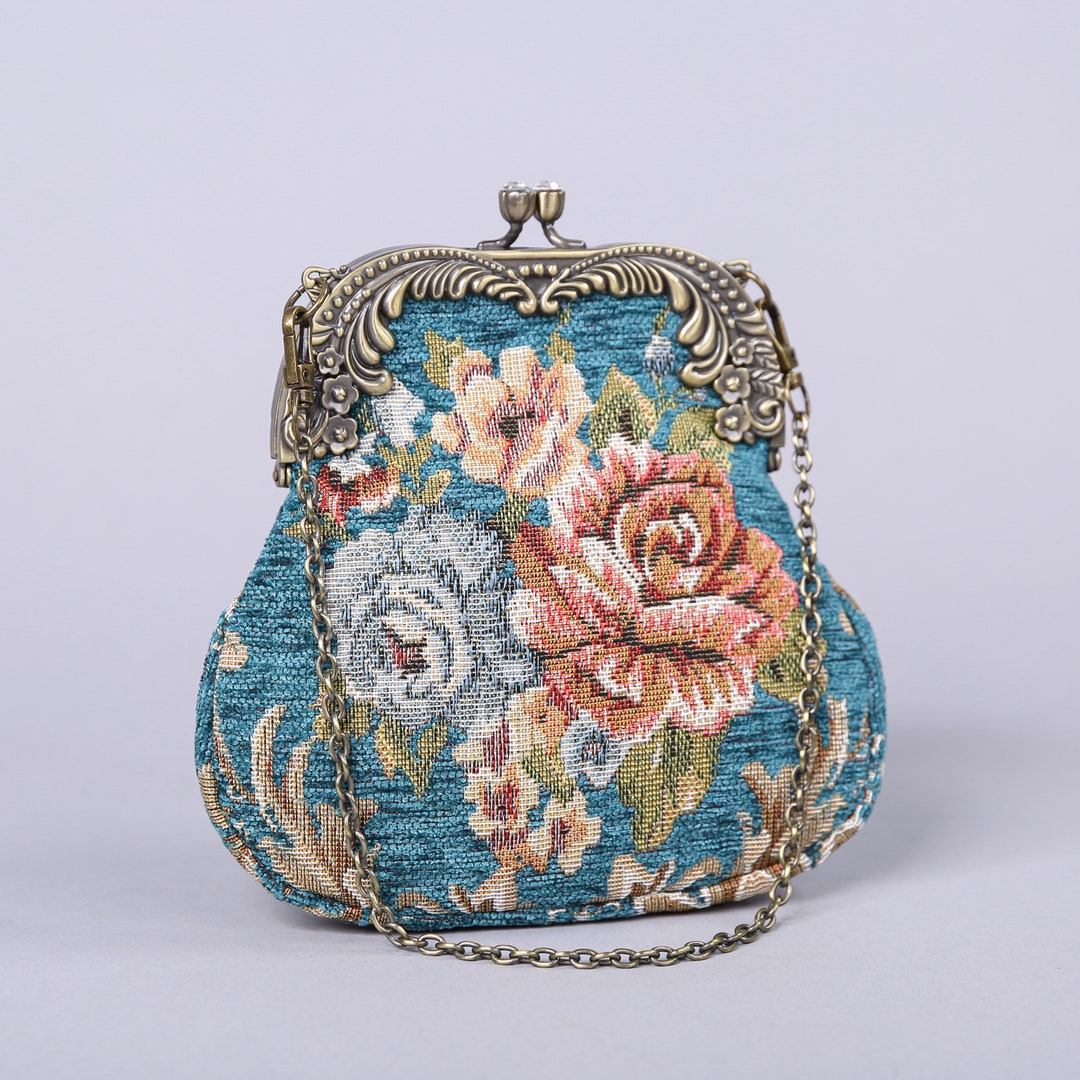 Chatelaine Purse Victorian Evening Bag Mary Poppins Carpet Bag - Etsy