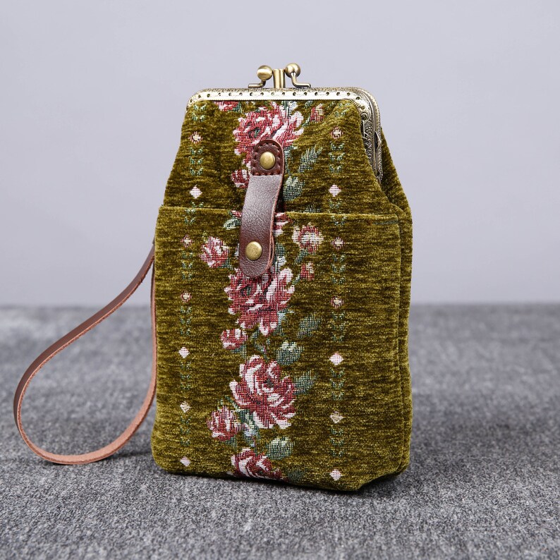 Carpet Phone Case Passport Holder Vintage Handsewn Double Kiss - Etsy