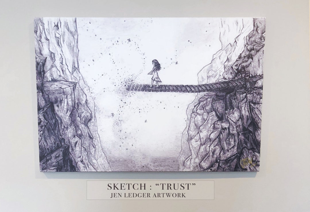TRUST Large (16" X 20") Canvas Art Print (sketch by Jen Ledger) - Etsy