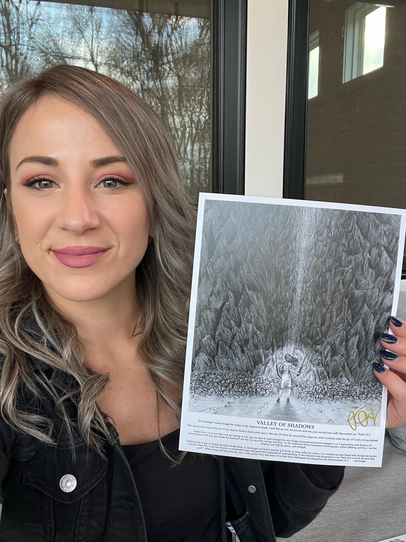 Valley Of Shadows Inspirational Poster Hand Signed By Jen Ledger 8 X 10
