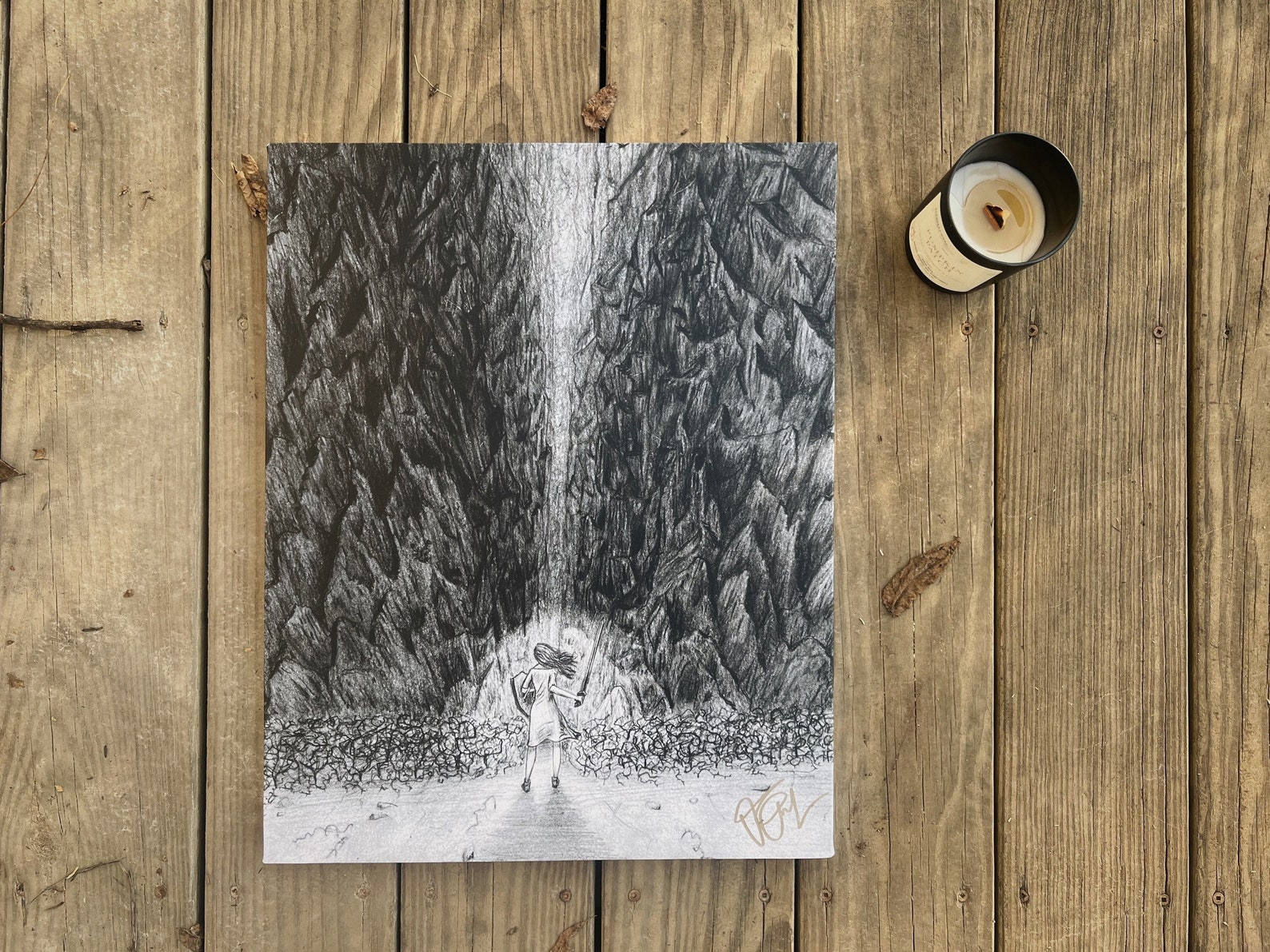 VALLEY OF SHADOWS Large (16” X 20”) Signed Canvas Art Print (sketch by ...