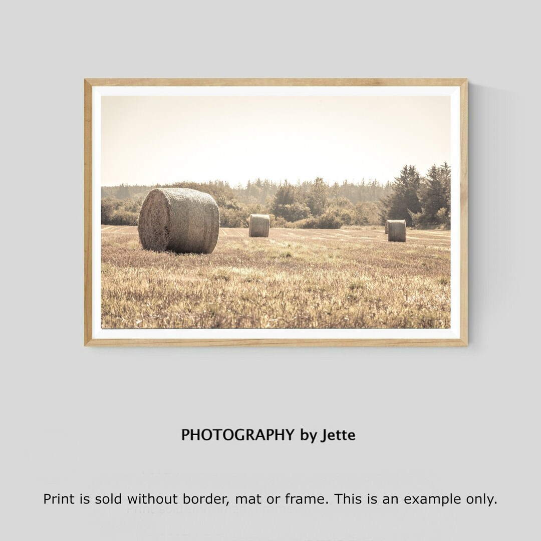 Farmhouse Wall Art, Rustic Country Decor, Hay Bales Print, Rustic Farm ...