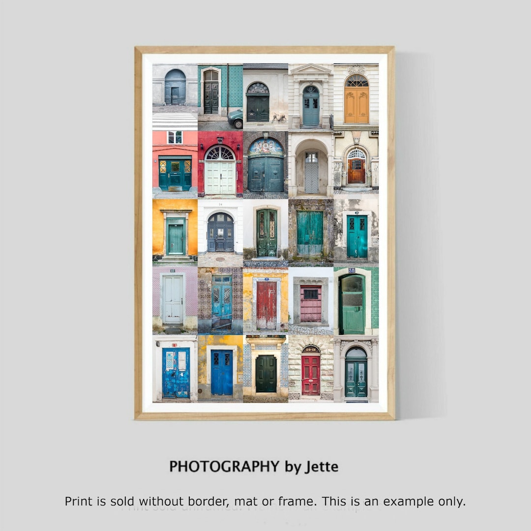 European Doors Photography Print, Modern Multicoloured Door Poster ...