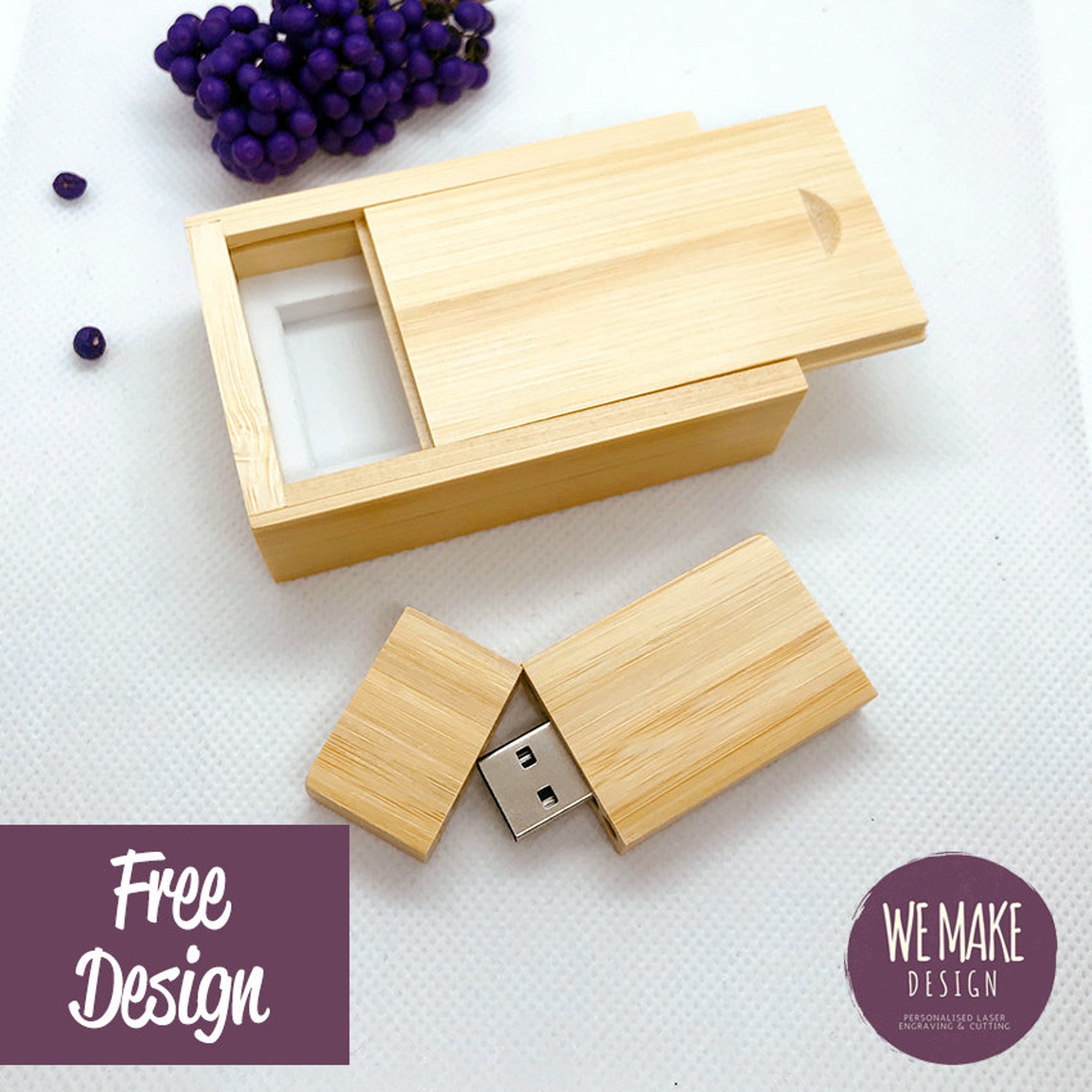 Personalised Wooden Usb 3.0 With Gift Box Special Day - Etsy