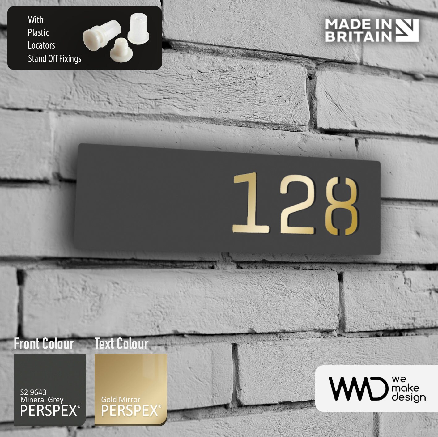 Modern Rectangular Acrylic House Number Sign - Etsy UK