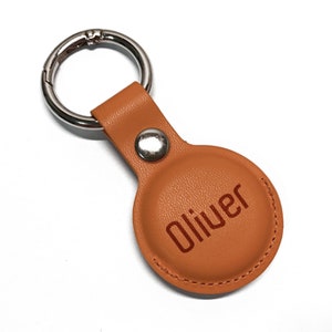Personalised PU Leather Apple AirTag Case Keyring - Etsy